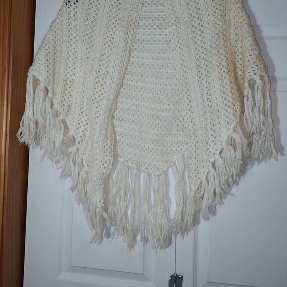 Handmade | Accessories | Hand Crochet White Wrapshawl Triangular Shape ...
